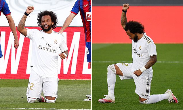 Marcelo takes knee as Madrid return with win over Eibar