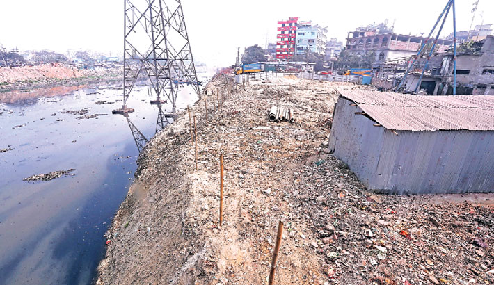 Re-excavation work on the Adi Channel of the Buriganga River is ...