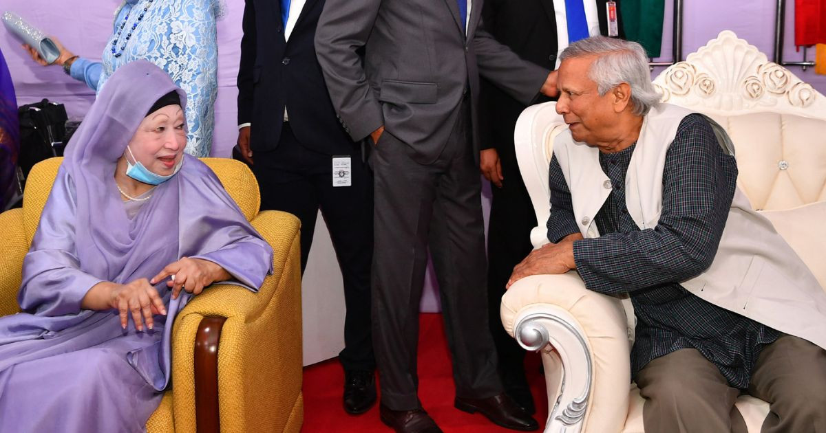 Yunus, Khaleda exchange pleasantries