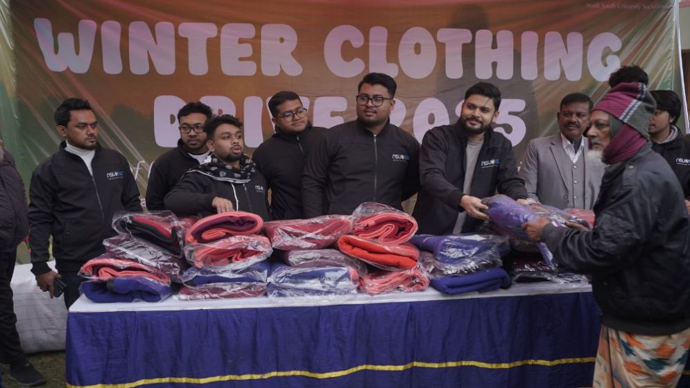 NSU students distribute winter clothes in northern region