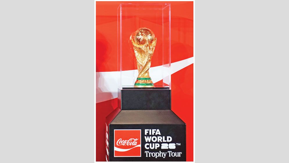 The original FIFA World Cup trophy on display during the official ...