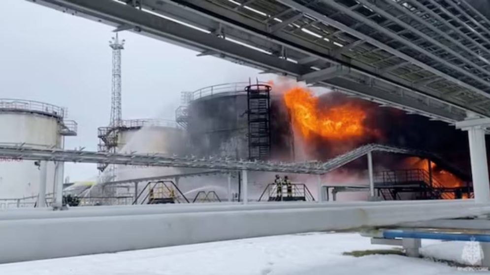 Russia downs dozens of drones amid oil refinery attack