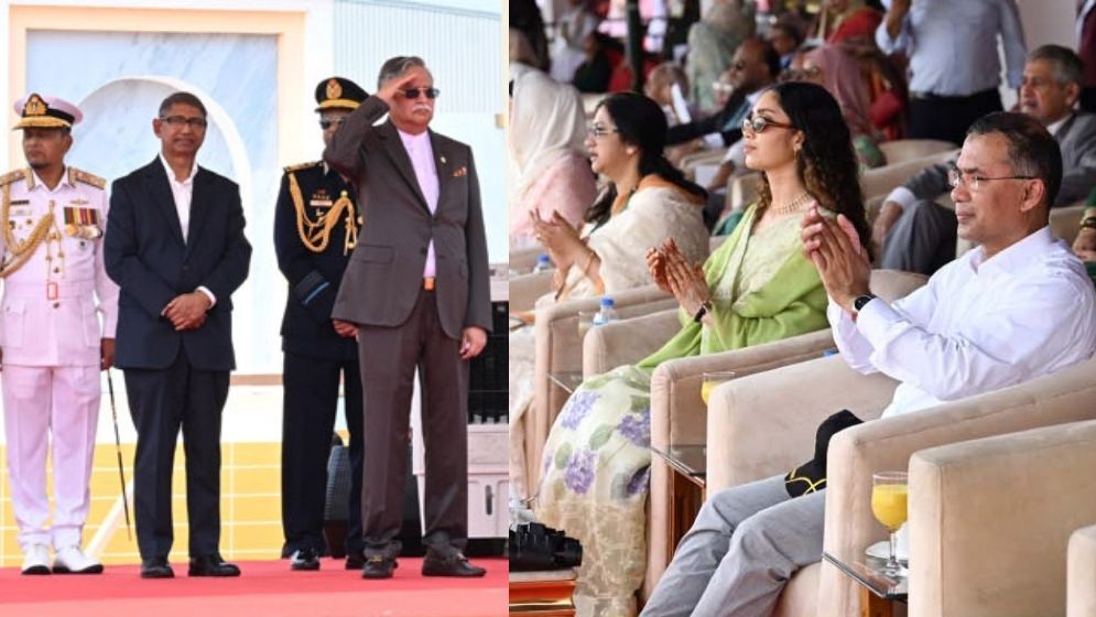 President takes salute, PM witnesses parade at National Parade Square