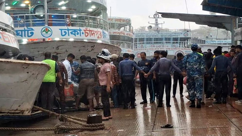 Heavy rain halts launch services at Sadarghat Terminal