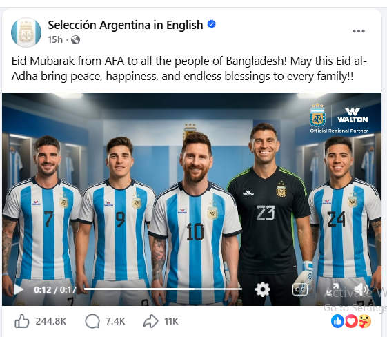 Argentina extends Eid greetings to Bangladeshis