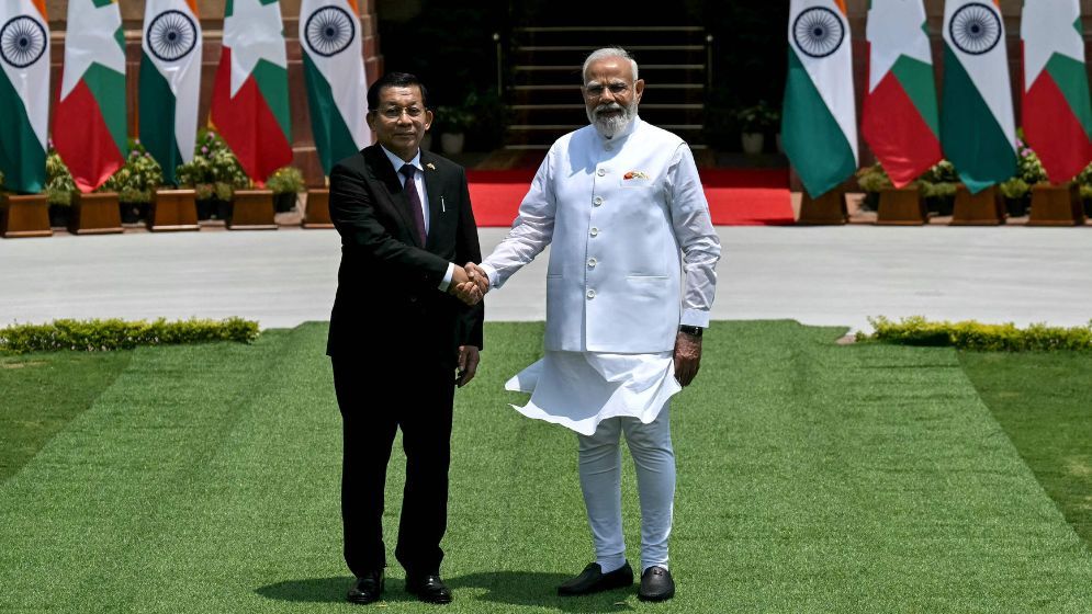 Myanmar president holds trade and security talks with Modi