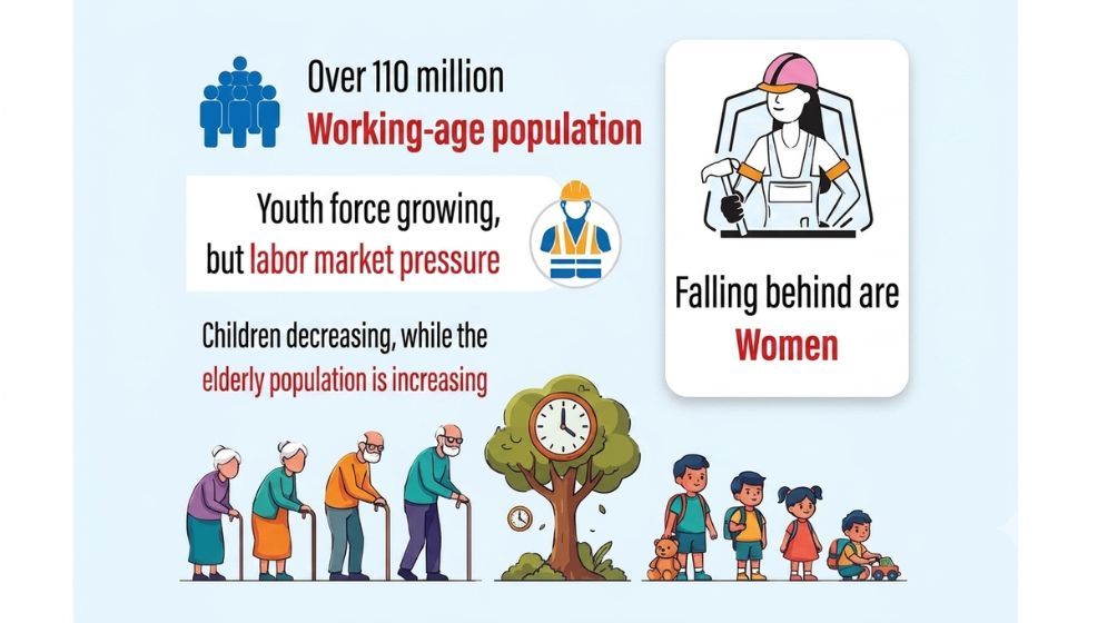 Major portion of population remains outside labour market