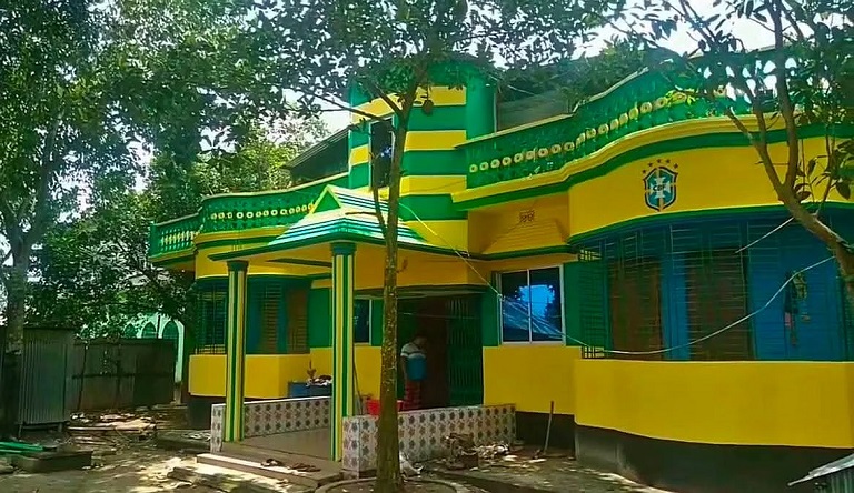 A piece of Brazil in Bangladesh: Football fan paints home in yellow and ...