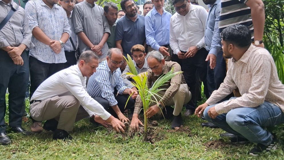 Dhaka Medical College officials plant trees marking Zubaida's birthday